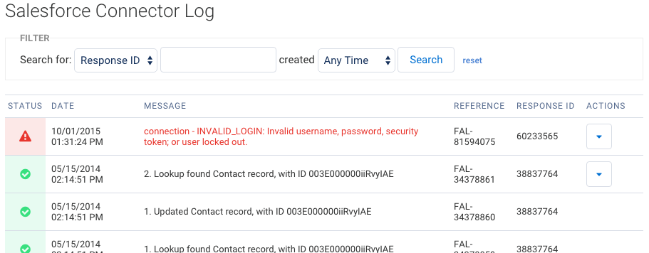 Reading the Connector Log | FormAssembly Resource Center