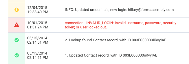 Reading the Connector Log | FormAssembly Resource Center