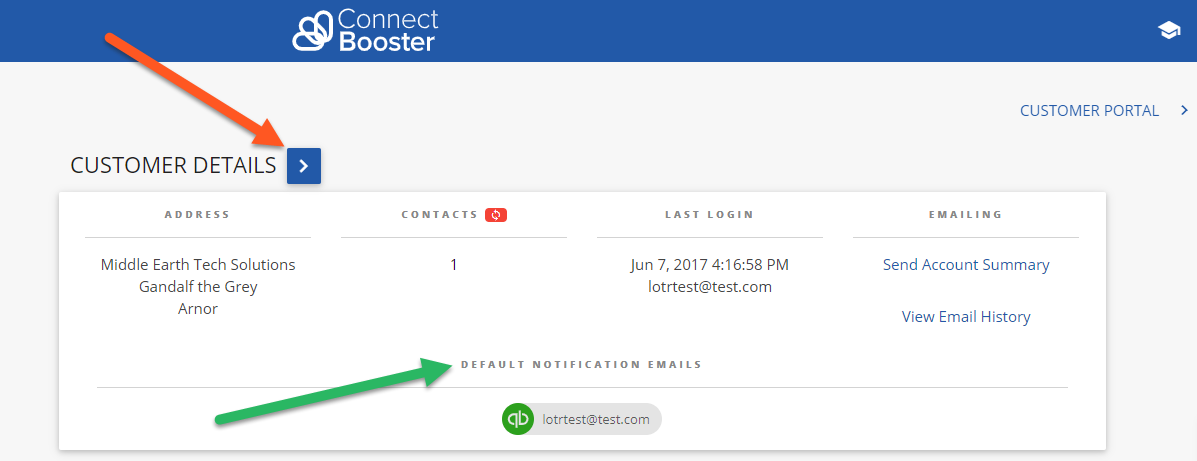 Customer Details | ConnectBooster Support