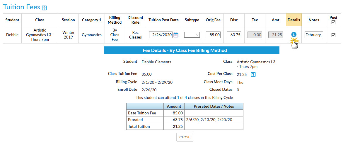 Post Tuition Fees During Enrollment in Jackrabbit | Jackrabbit Help Center