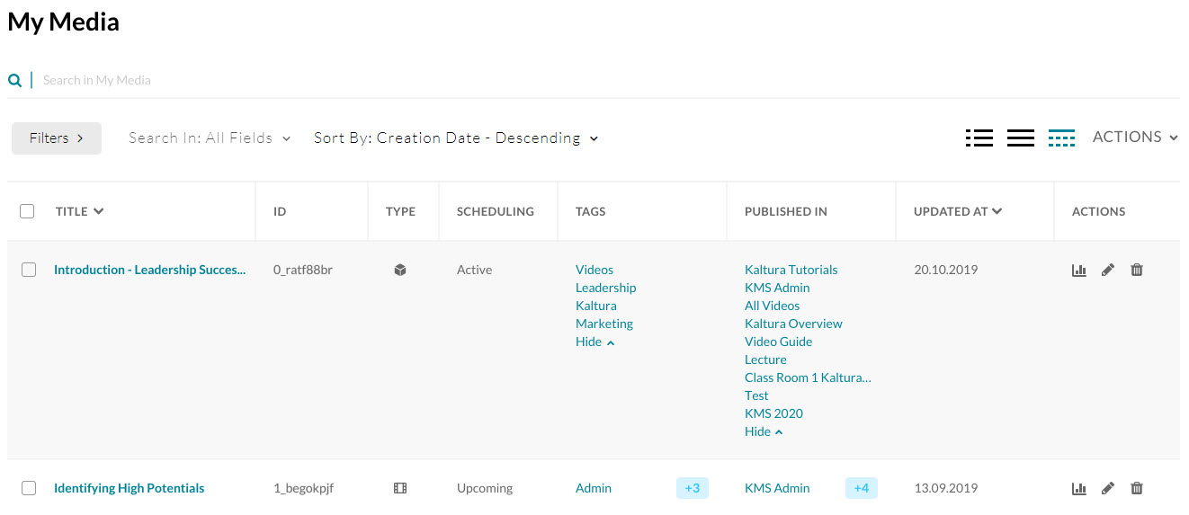 My Media | Kaltura Knowledge Center