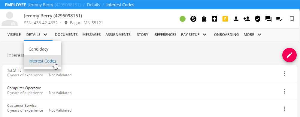 Beyond - Managing Employee Interest Codes | TempWorks Knowledge Base