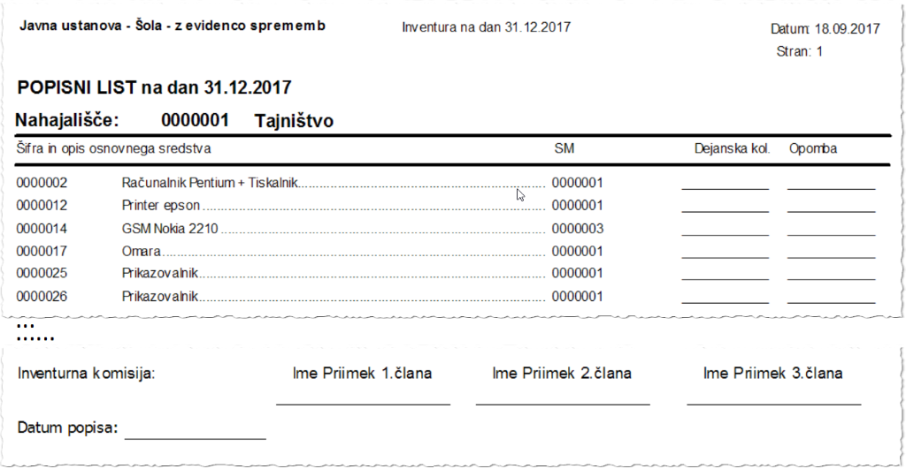 Inventura v Osnovnih sredstvih ročni popis | iCenter SI