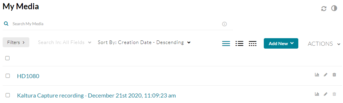 My Media | Kaltura Knowledge Center