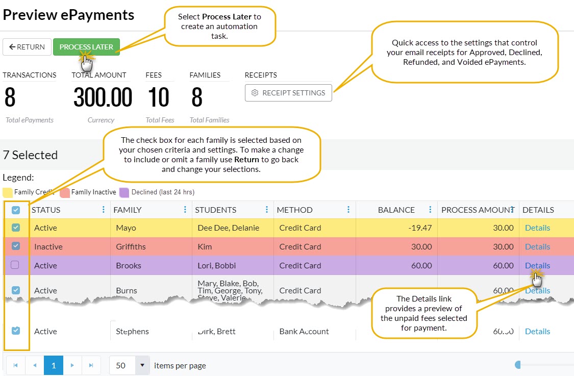 Automate ePayments - Schedule ePayments to Process Later | Jackrabbit Help Center