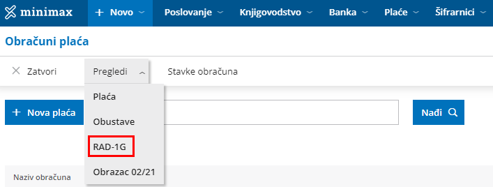 Obrazac RAD-1G | Minimax HR