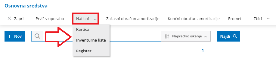 Izpisi osnovnih sredstev (kartice, register, inventura) | Minimax SI