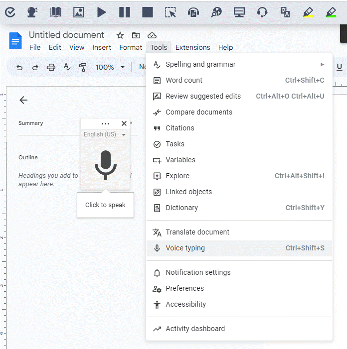 Change to Talk&Type Feature in Google Docs | Support