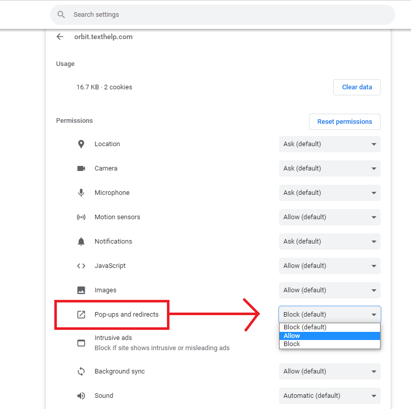 I Get a "Popups disabled" Warning when Signing into OrbitNote | Support